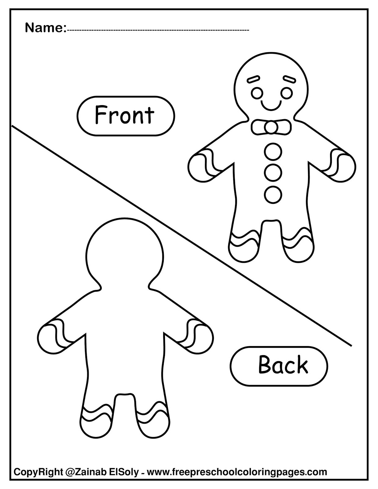 Front And Back Worksheet For Kindergarten - Kindergarten Worksheets