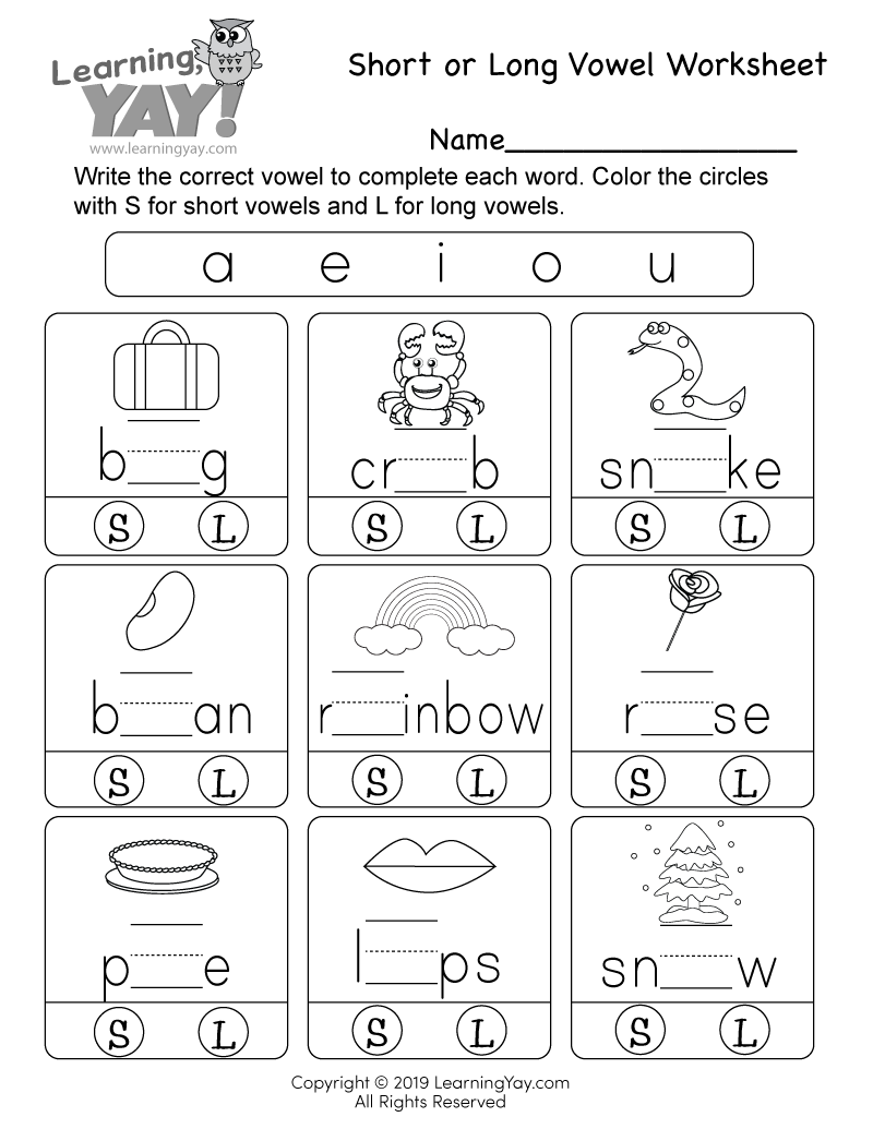 Free Printable Kindergarten Worksheets Vowels - Kindergarten Worksheets