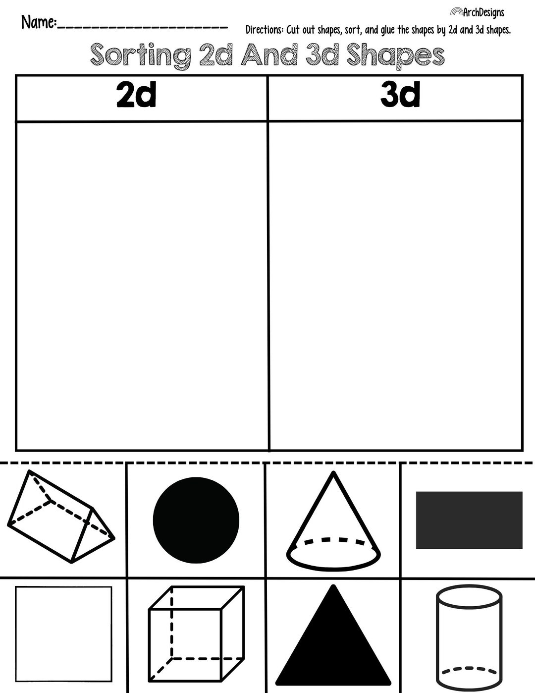 3D Shape Worksheet Kindergarten - Kindergarten Worksheets