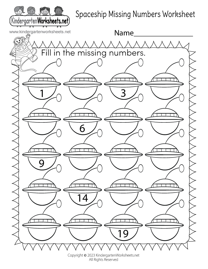 Fill In The Missing Number Kindergarten Worksheet - Kindergarten Worksheets
