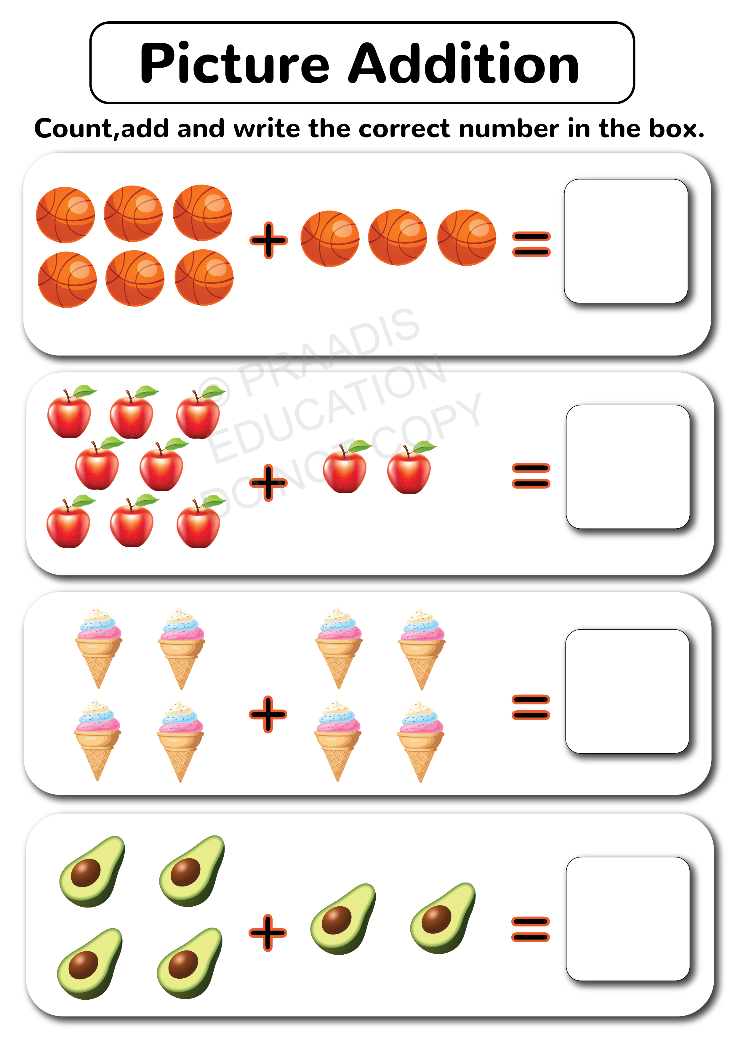 Addition Worksheet For Lkg - Kindergarten Worksheets