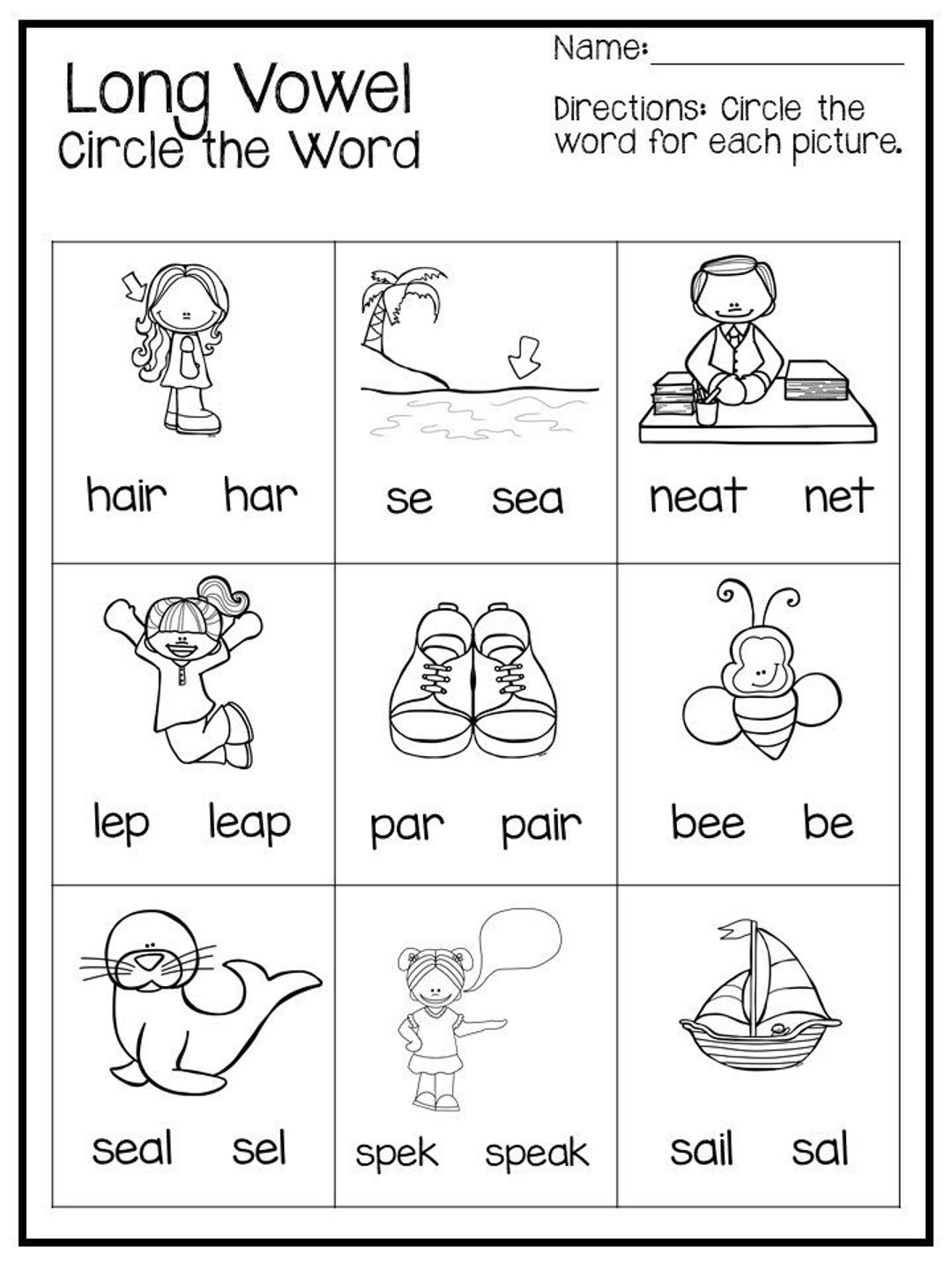 Long Vowel Kindergarten Worksheets - Kindergarten Worksheets