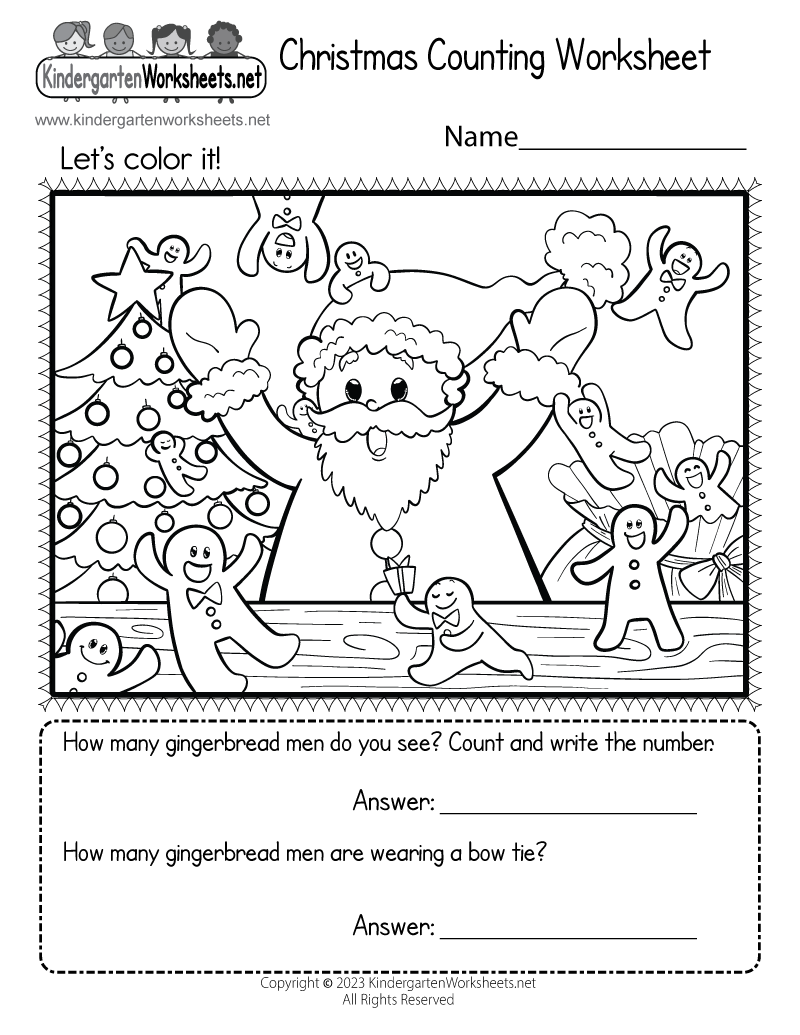 Kindergarten Worksheets For Christmas - Kindergarten Worksheets