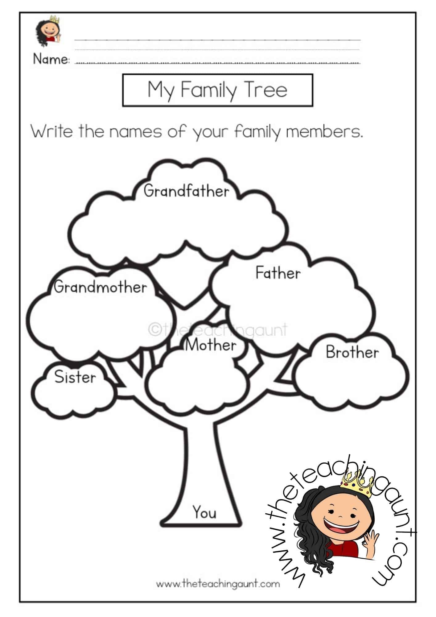 Worksheets About Family For Kindergarten - Kindergarten Worksheets