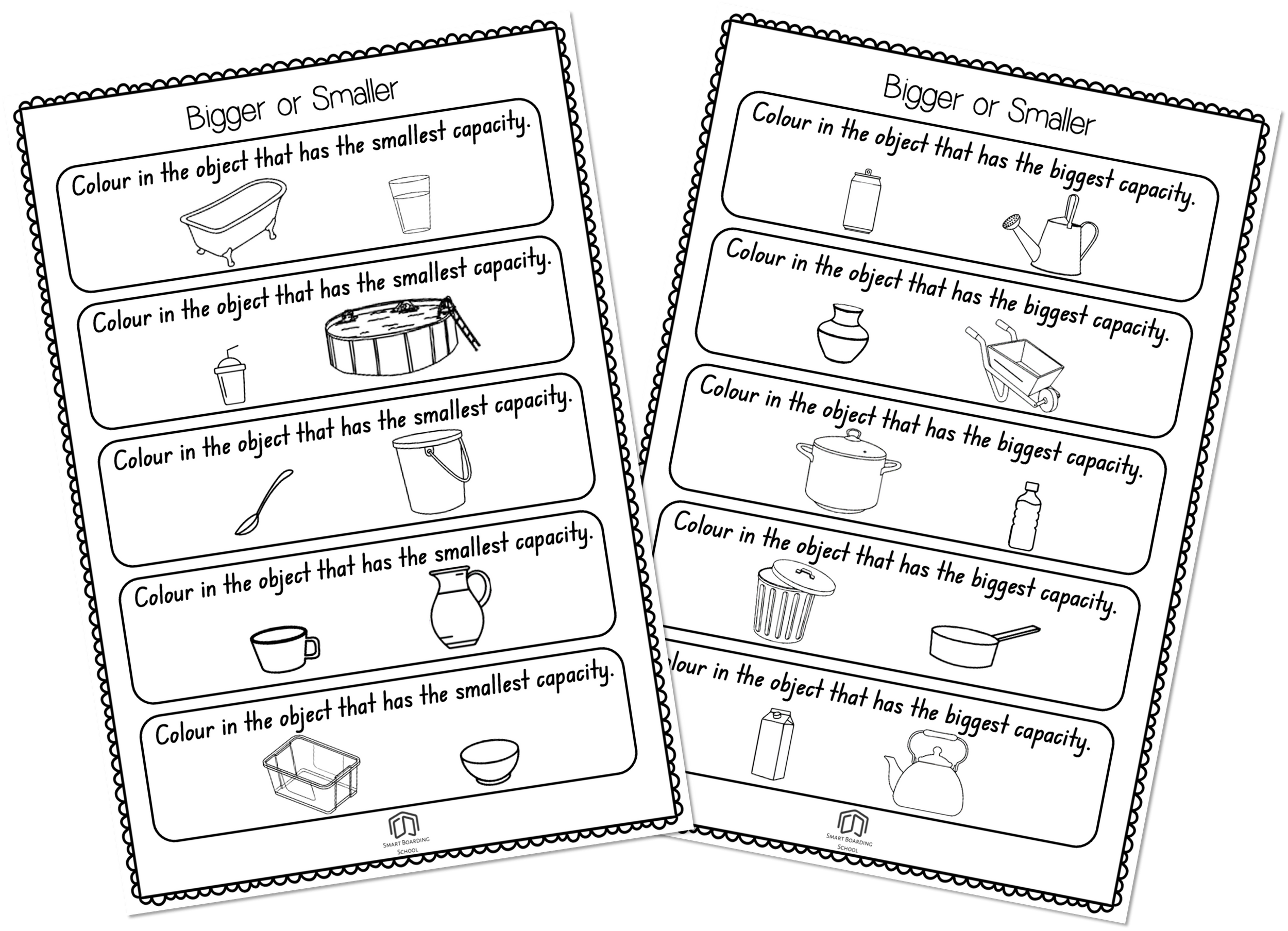 Capacity Worksheets For Kindergarten - Kindergarten Worksheets