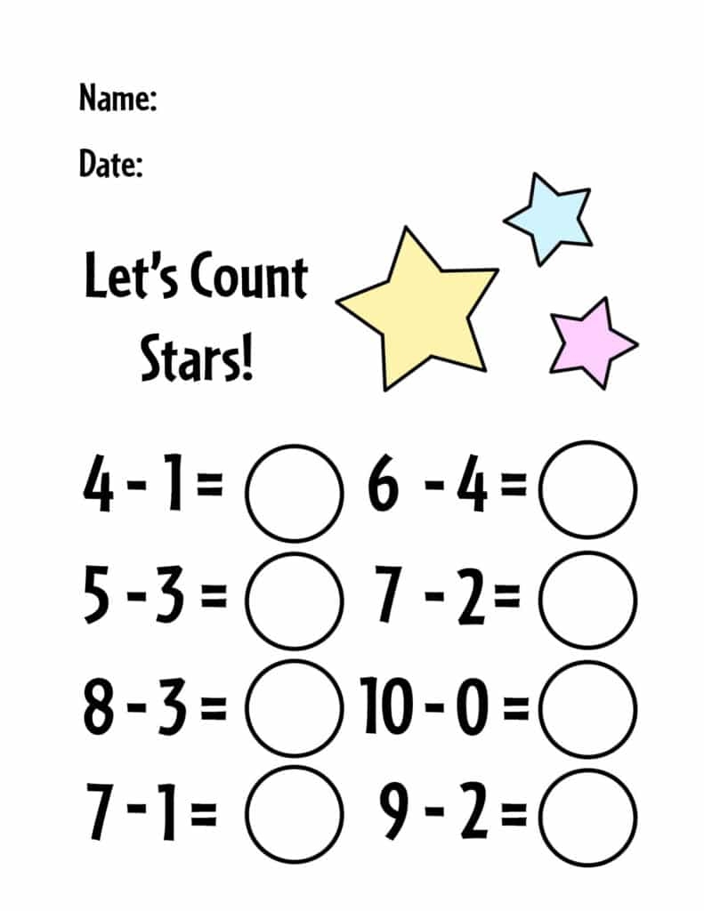 Adding And Subtracting Worksheets For Kindergarten - Kindergarten ...