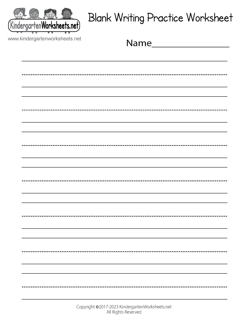 Blank Handwriting Worksheets For Kindergarten - Kindergarten Worksheets