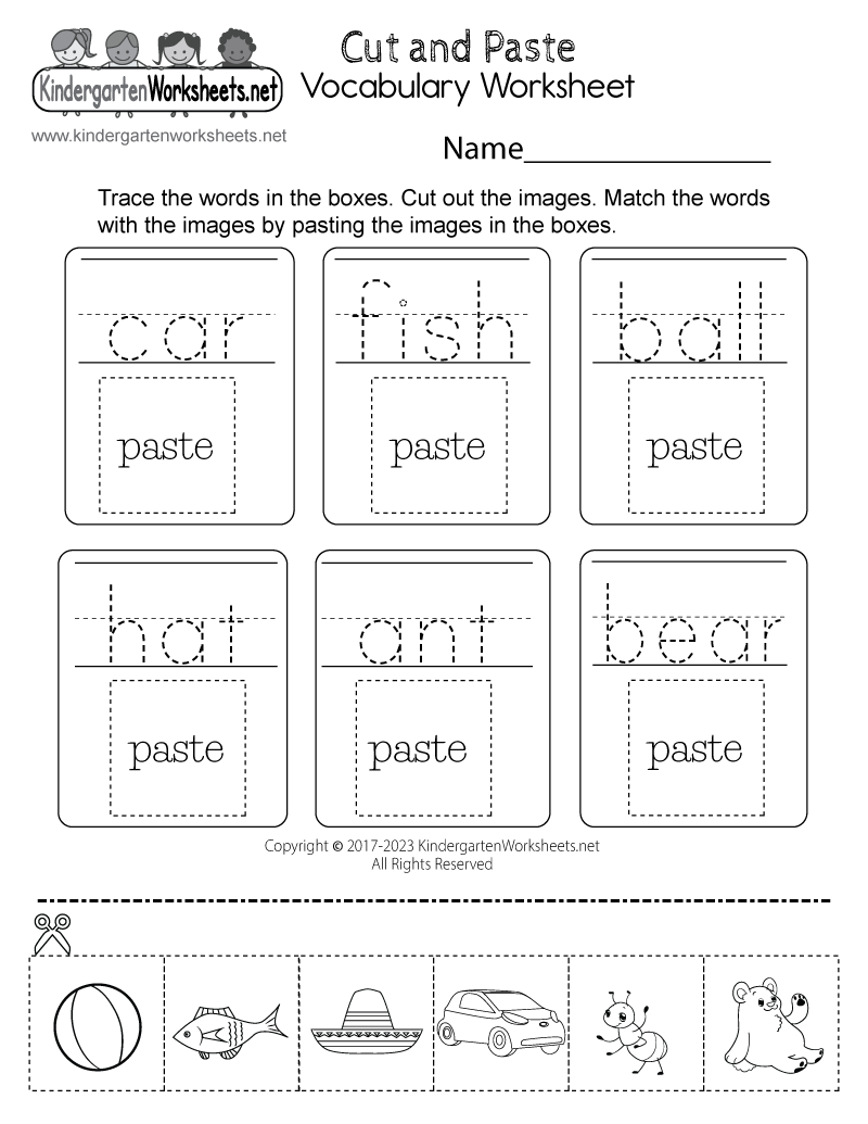 Kindergarten Worksheets Cut And Paste - Kindergarten Worksheets