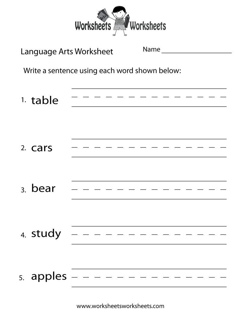 Language Arts Worksheets For Kindergarten - Kindergarten Worksheets