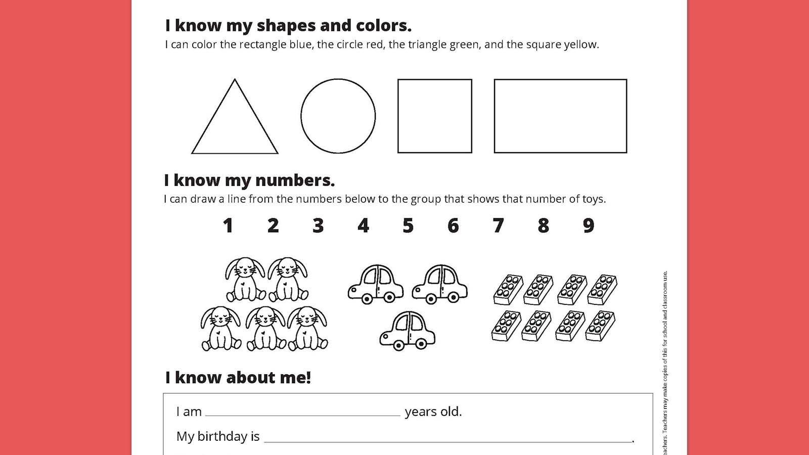 Worksheets For Kindergarten Readiness - Kindergarten Worksheets