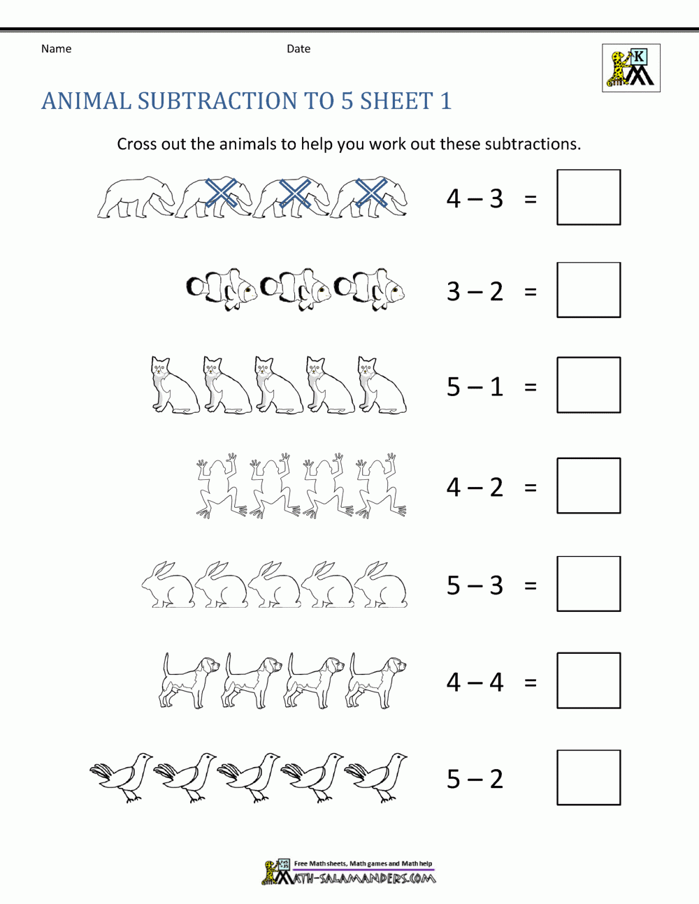Kindergarten Math Subtraction Worksheets - Kindergarten Worksheets