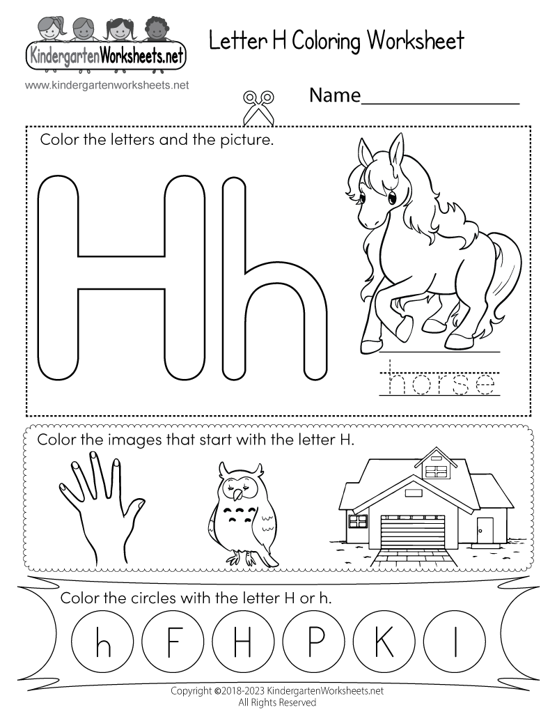 Worksheets Letter H Kindergarten - Kindergarten Worksheets
