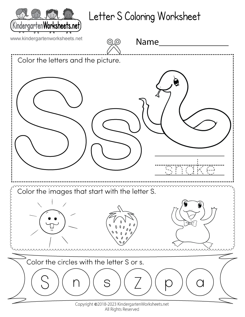 Letter S Worksheets For Kindergarten - Kindergarten Worksheets