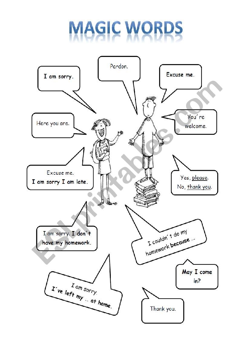 Magic Words Worksheets For Kindergarten - Kindergarten Worksheets