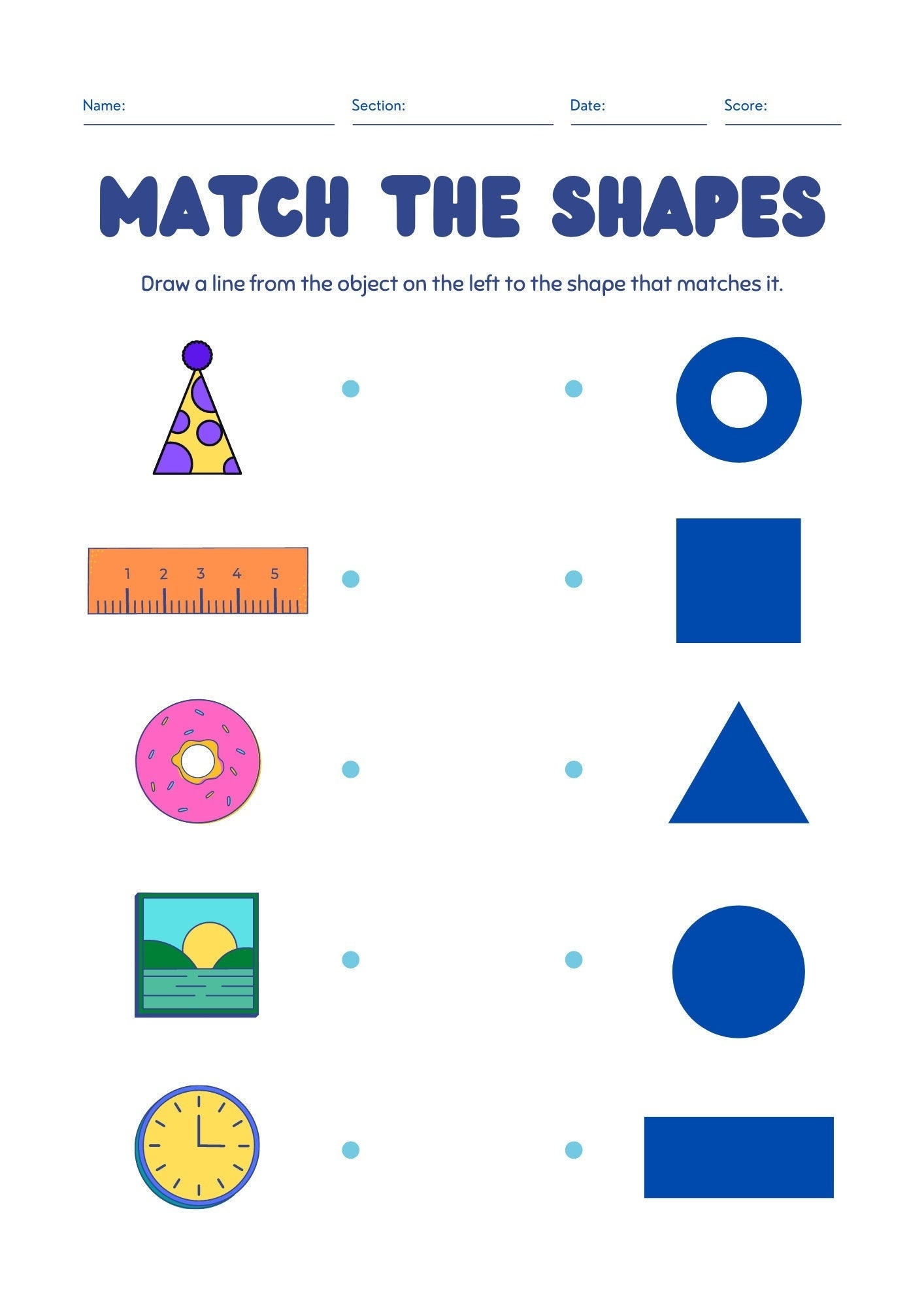 Shape Matching Worksheets Kindergarten - Kindergarten Worksheets