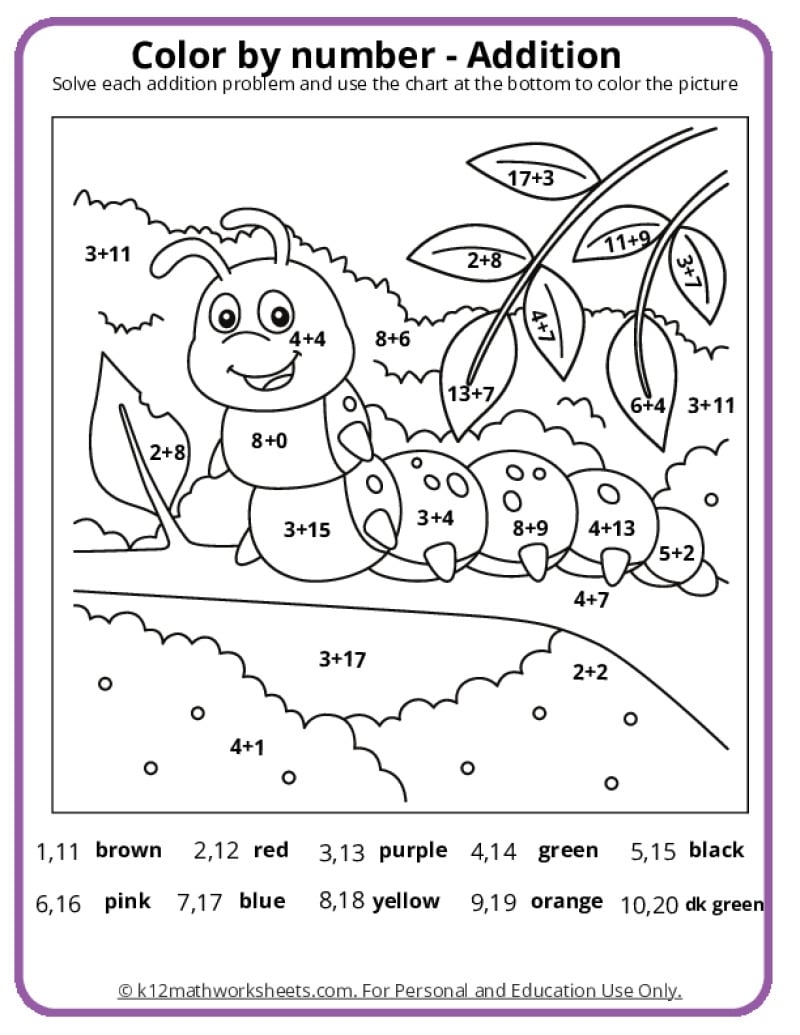 Coloring Math Worksheets Kindergarten - Kindergarten Worksheets