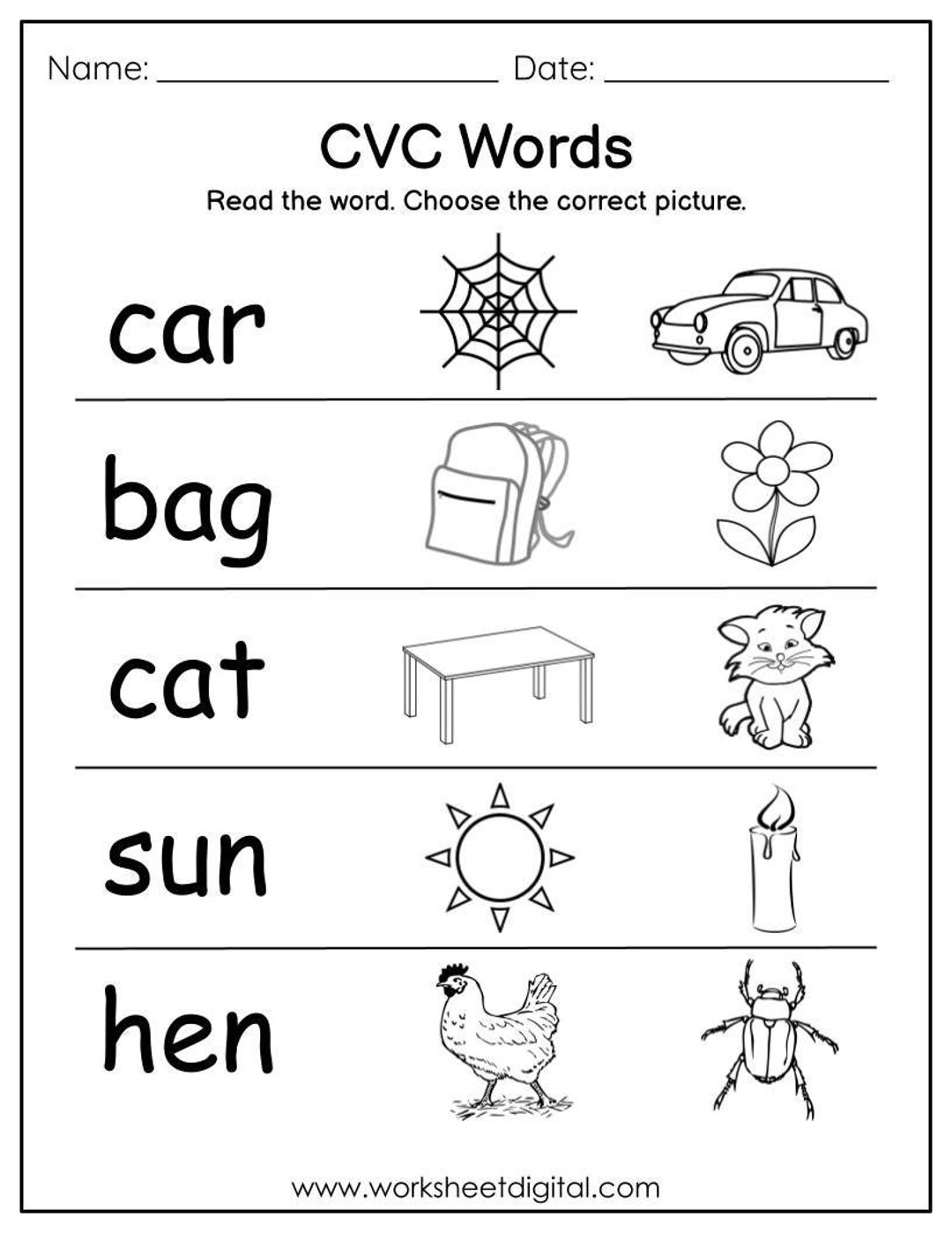 Cvc Word Worksheets Kindergarten - Kindergarten Worksheets