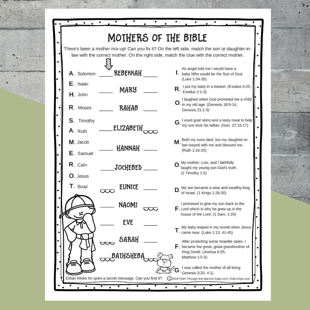 Bible Worksheets For Kindergarten - Kindergarten Worksheets