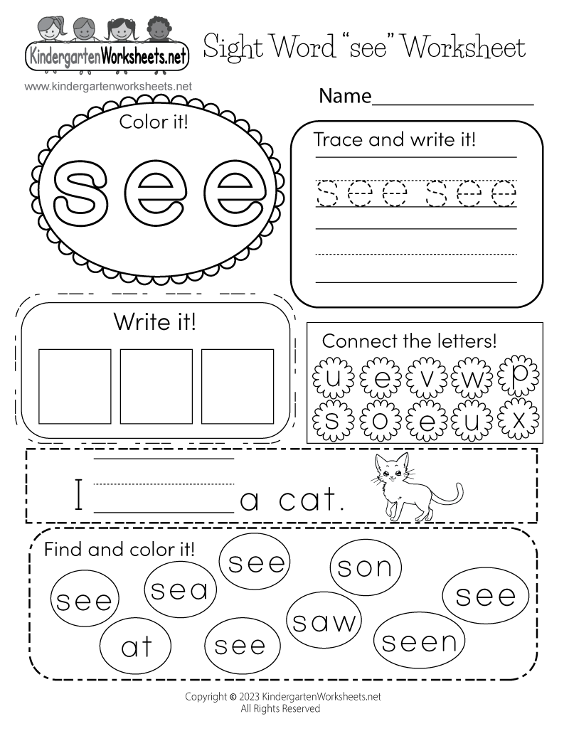 I Can See Worksheets For Kindergarten - Kindergarten Worksheets