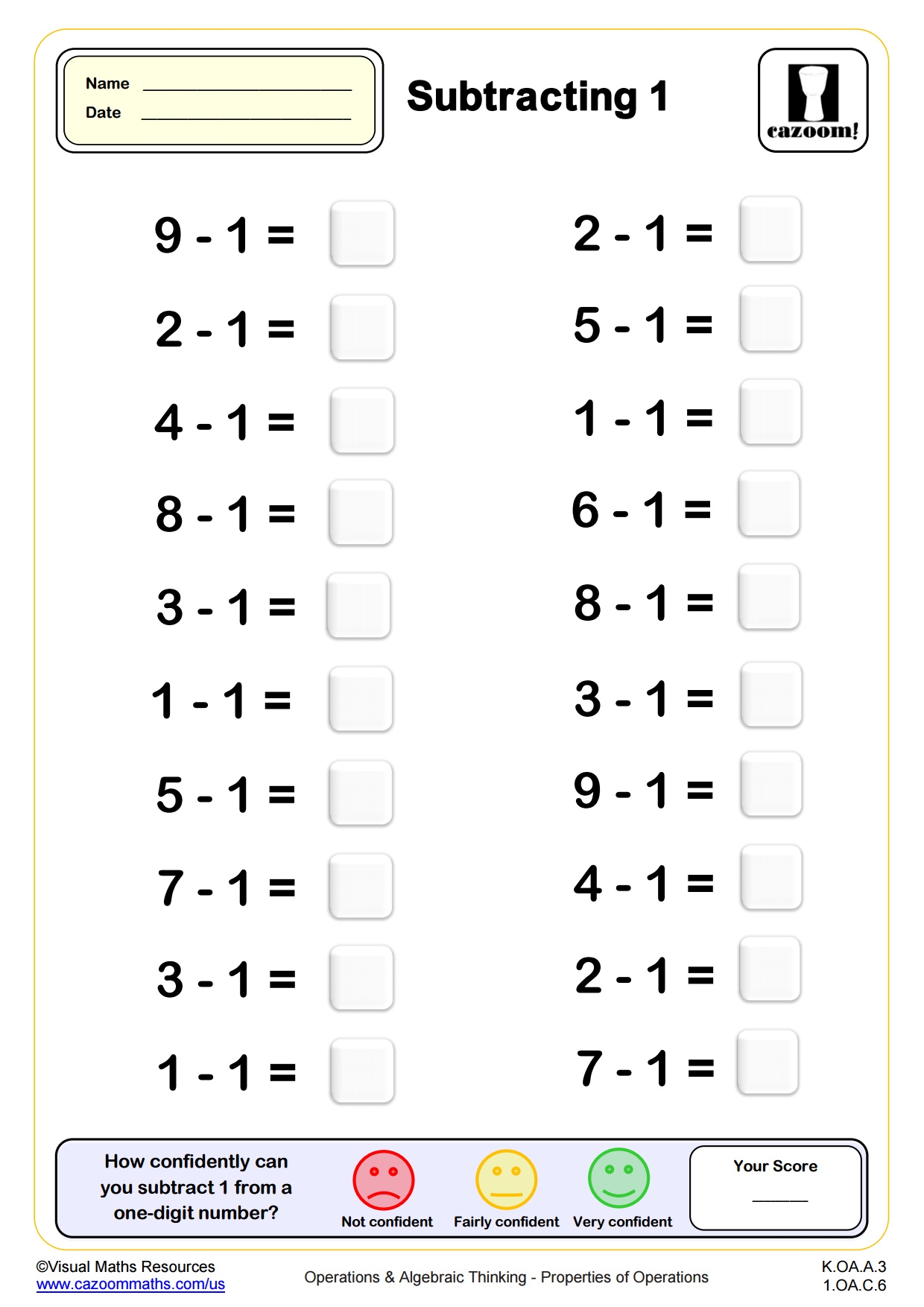 Subtraction Worksheets For Kindergarten 1-20 - Kindergarten Worksheets