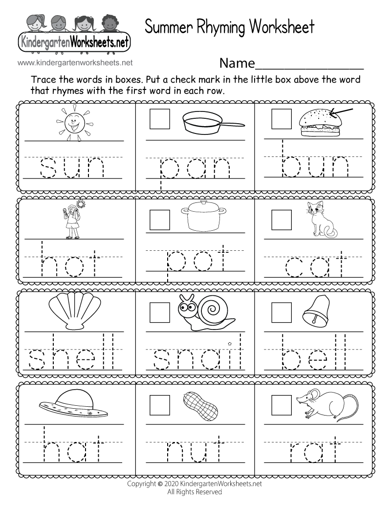Summer Worksheets For Kindergarten - Kindergarten Worksheets