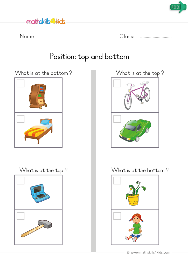 Positional Words For Kindergarten Worksheets - Kindergarten Worksheets